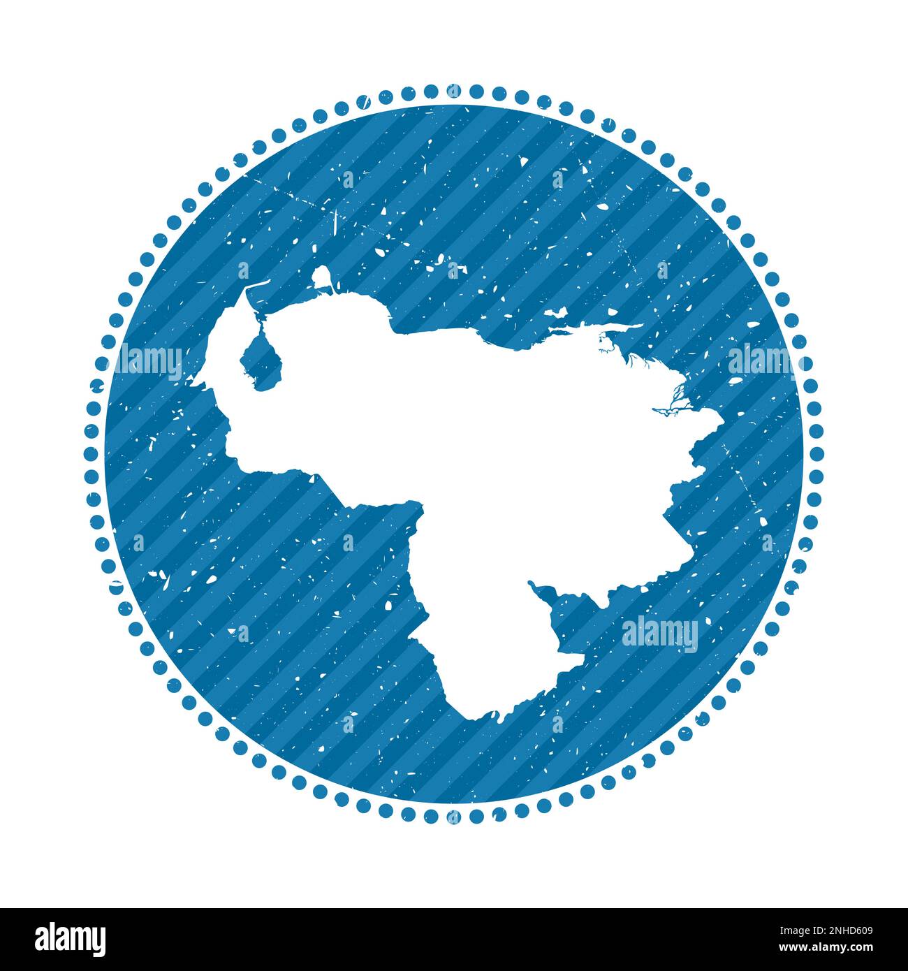 Venezuela striped retro travel sticker. Badge with map of country ...