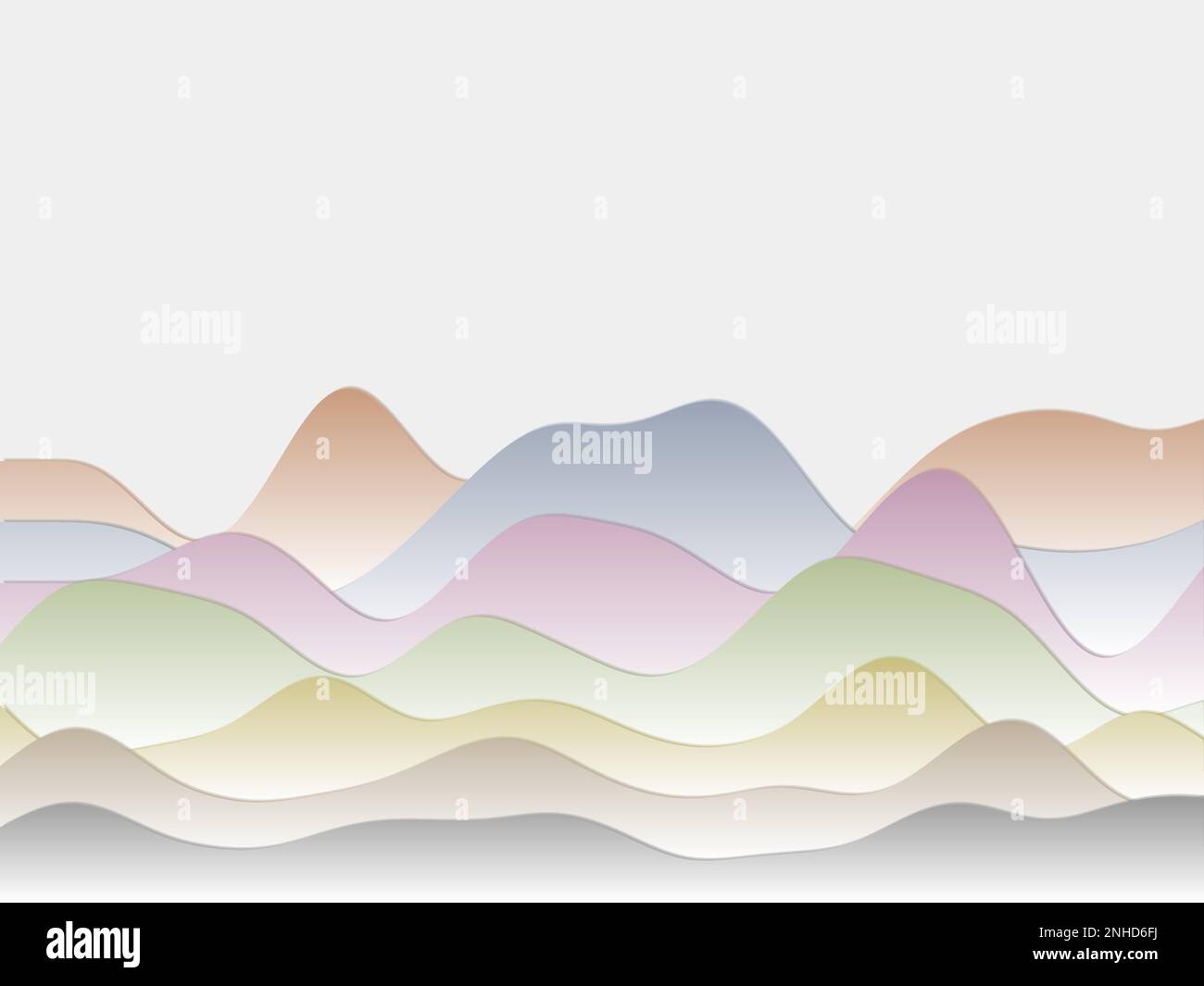 Abstract mountains background. Curved layers in soft colors. Papercut ...