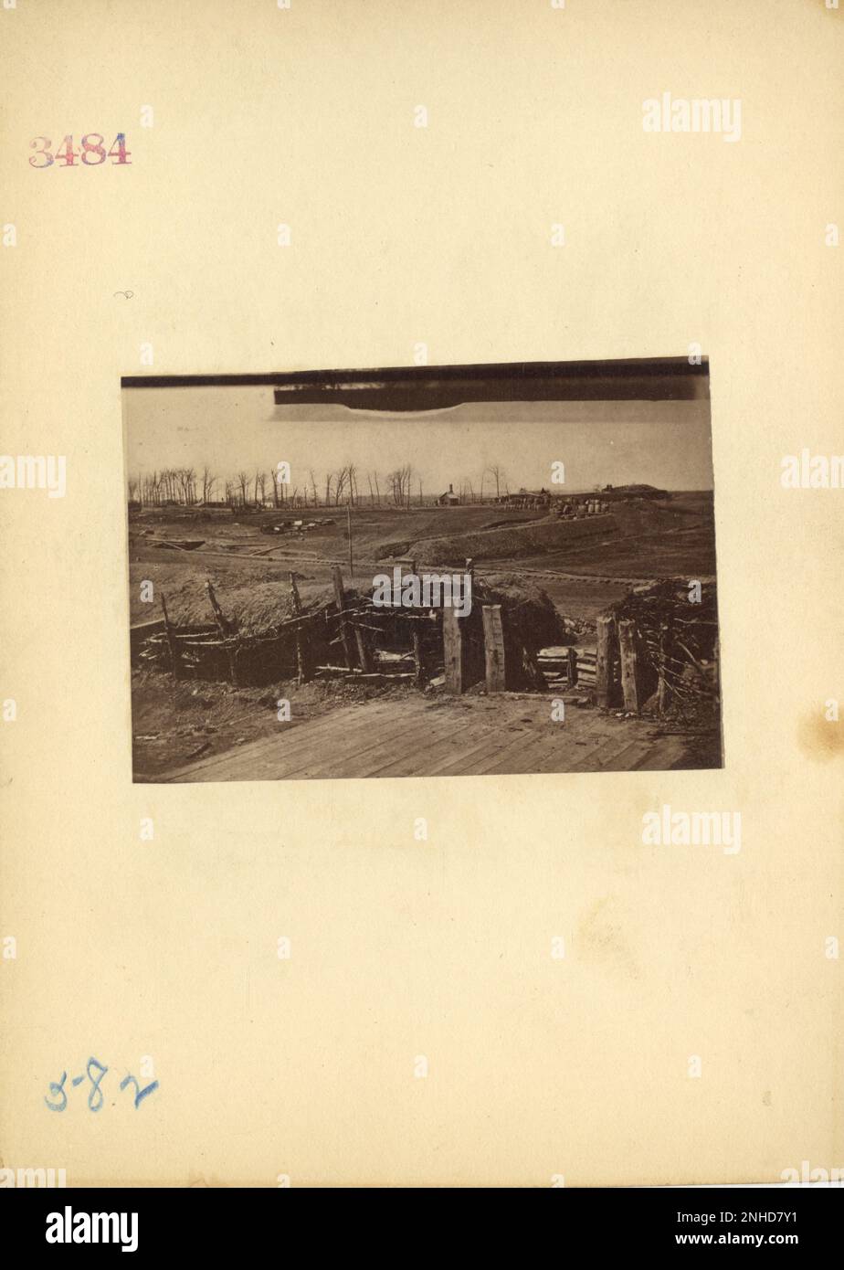 View of earthworks along U.S. Military Railroad, Petersburg lines 19th ...