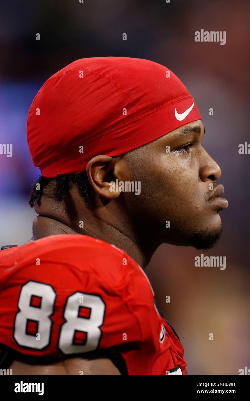 ATLANTA, GA - DECEMBER 31: Georgia Bulldogs defensive lineman Jalen Carter (88) looks on during ...