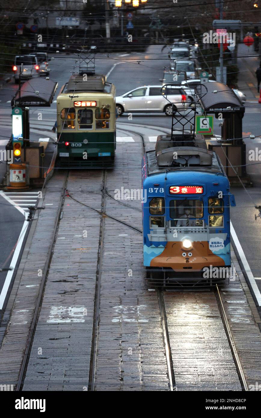The Nagasaki Electric Tramway, a private tram system, operates surface ...