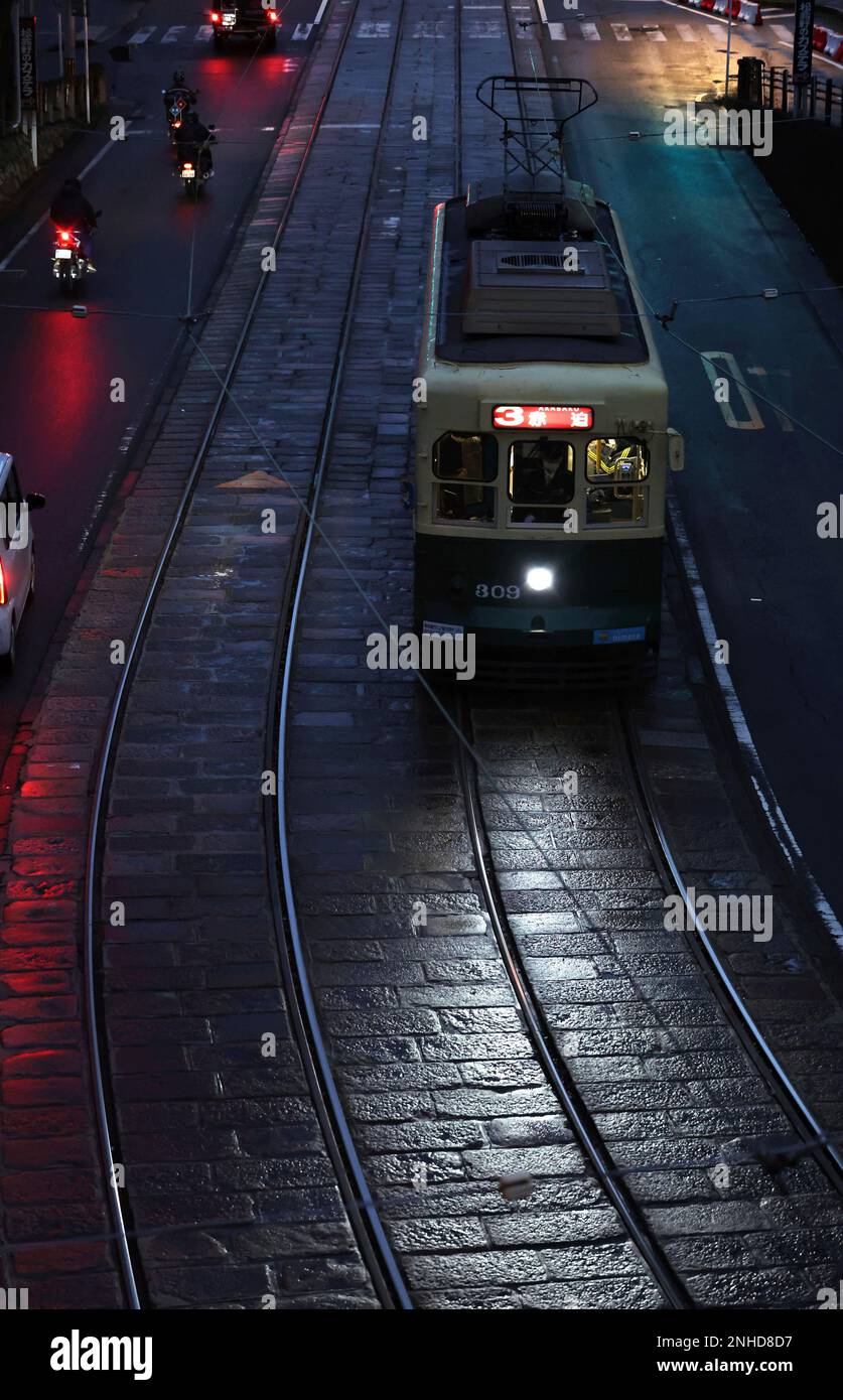 The Nagasaki Electric Tramway, a private tram system, operates surface ...