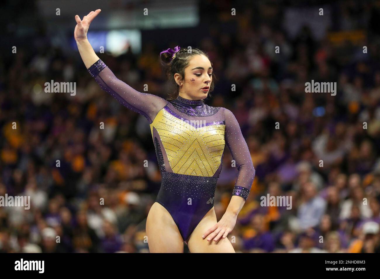 January 16, 2023: LSU's Elena Arenas competes on the balance beam ...