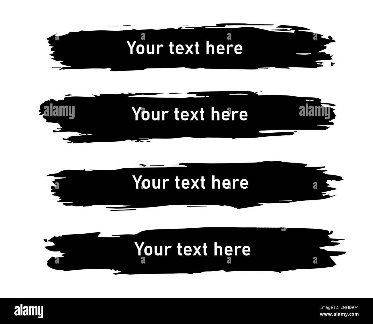 Black brush stroke banner template collection. Grunge design elements ...