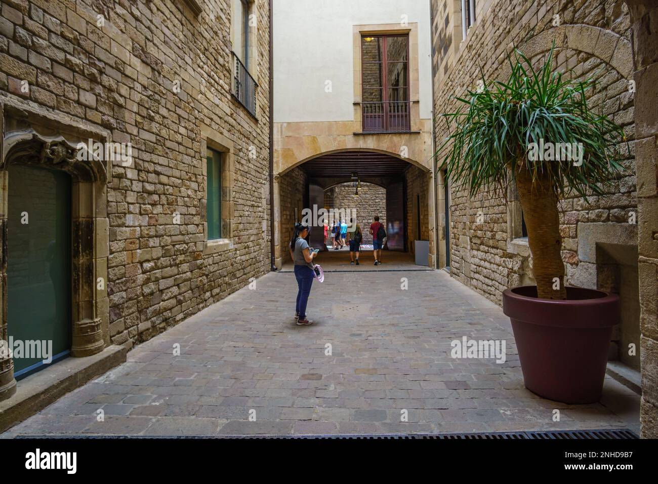 Panoramic view of the interior of Museu Picasso de Barcelona.The museum ...