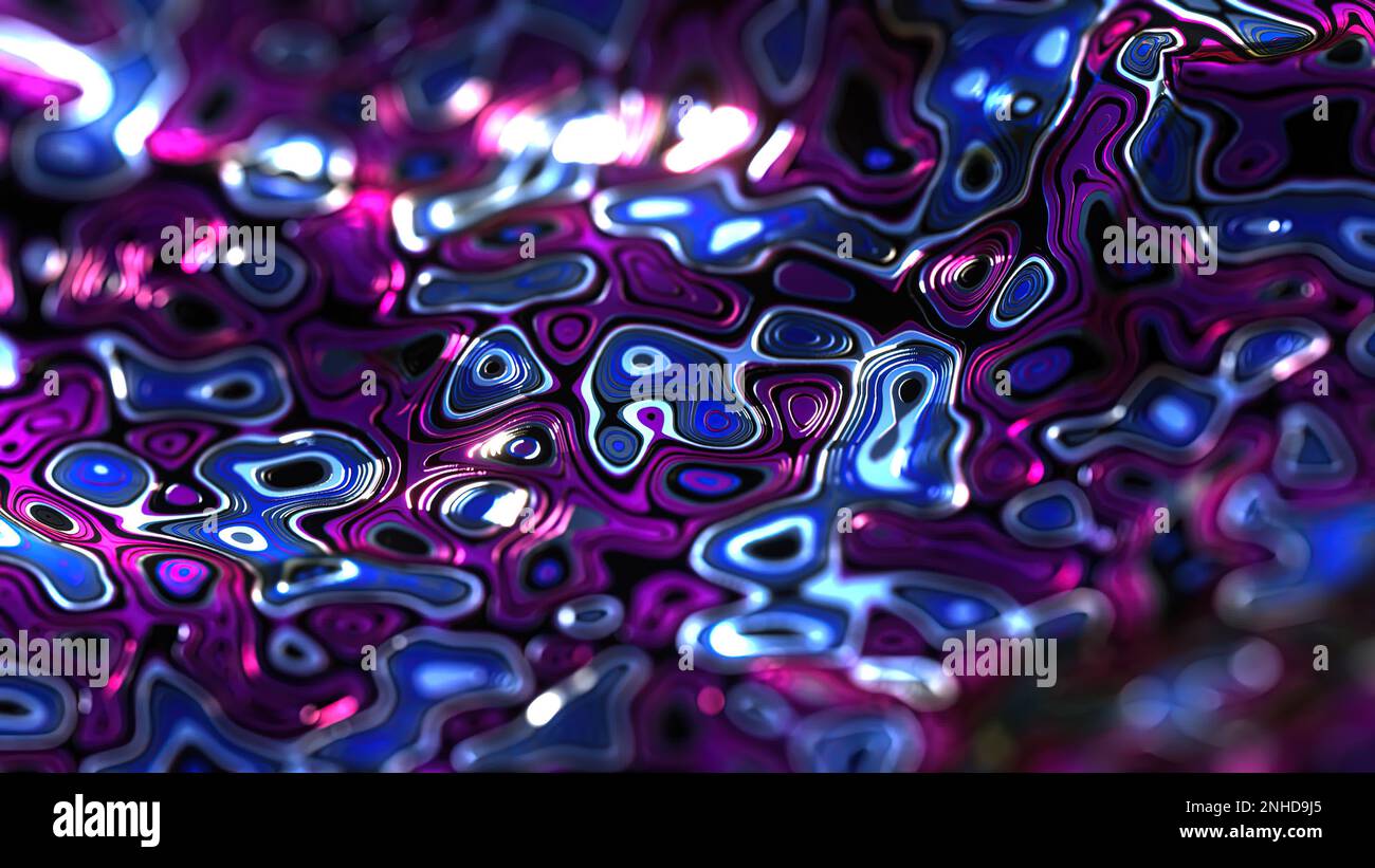 3d abstract geometric wavy liquid metal background, modern digital art ...