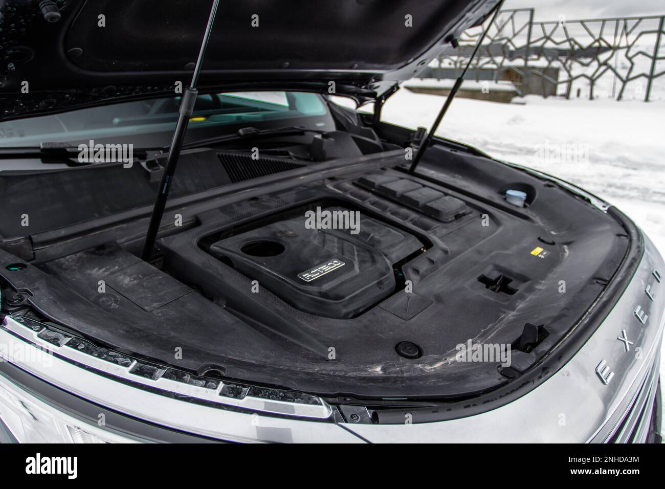 Moscow, Russia - December 18, 2021 Exeed VX also called Lanyue engine ...