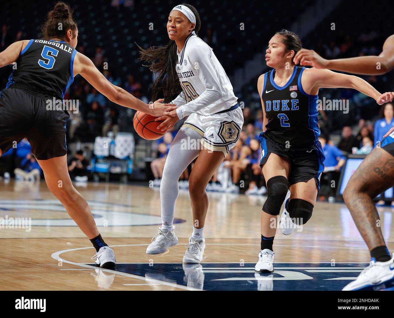 January 15, 2023: Duke's Taya Corosdale (5) dislodges the ball from ...