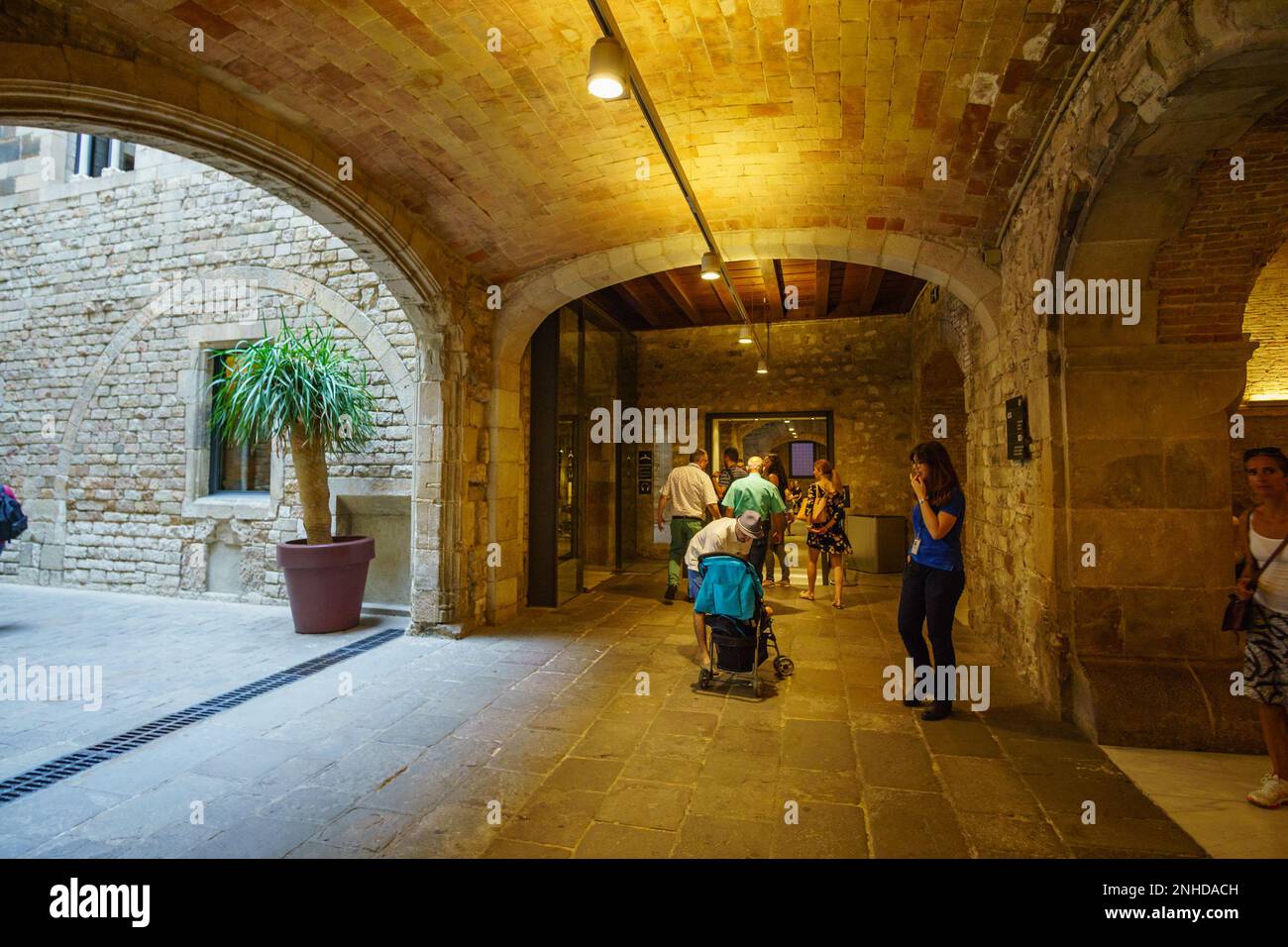 Panoramic view of the interior of Museu Picasso de Barcelona.The museum ...