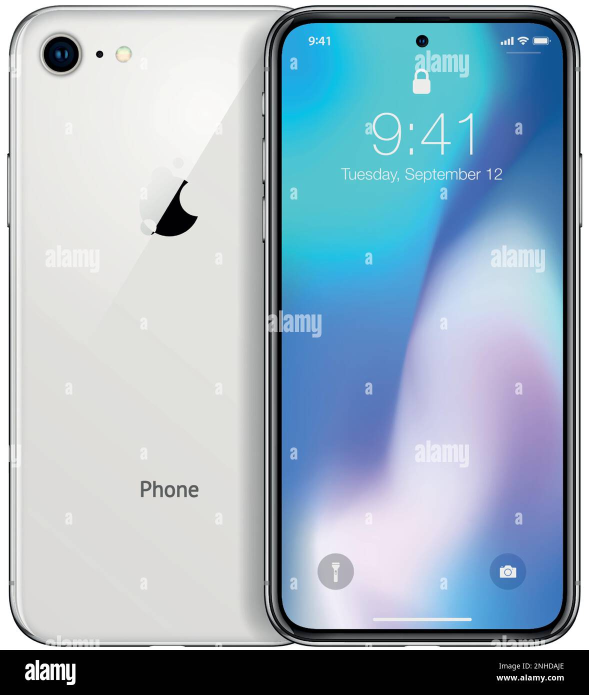 Smart phone UI, UX mock up for presentation template. Cell phone frame ...