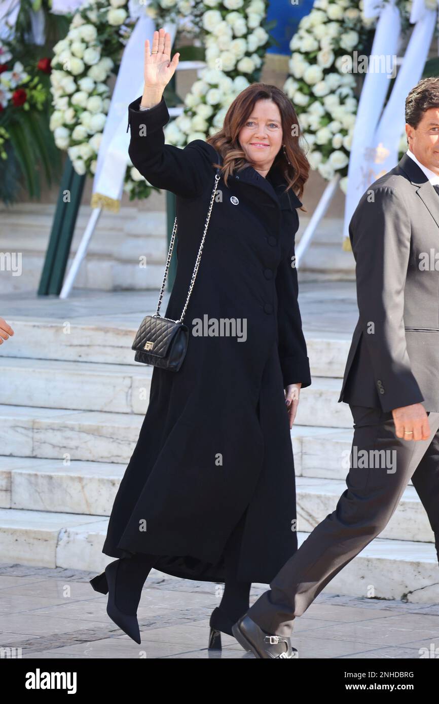 Alexia of Greece on her arrival at the funeral for King Constantine of ...