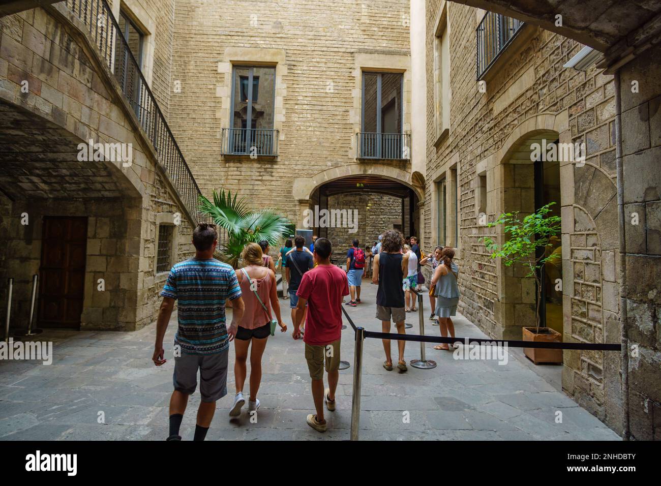 Panoramic view of the interior of Museu Picasso de Barcelona.The museum ...