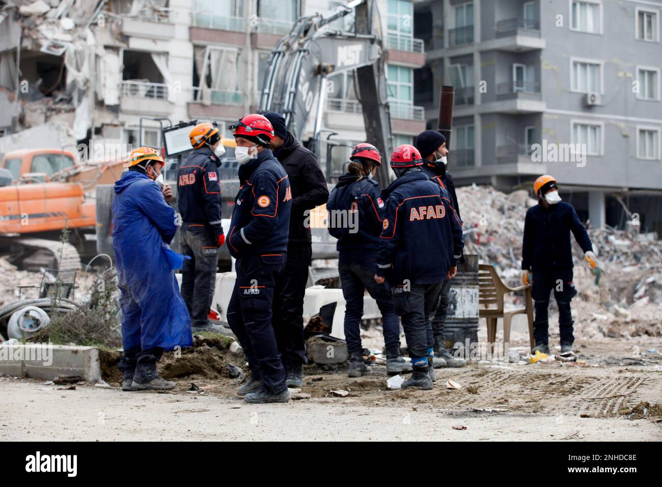 February 21, 2023, Antakya, Hatay province, Turkiye: Antakya, Turkiye. 21 February 2023. Police ...