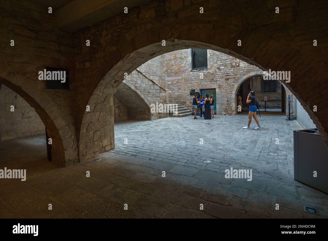Panoramic view of the interior of Museu Picasso de Barcelona.The museum ...