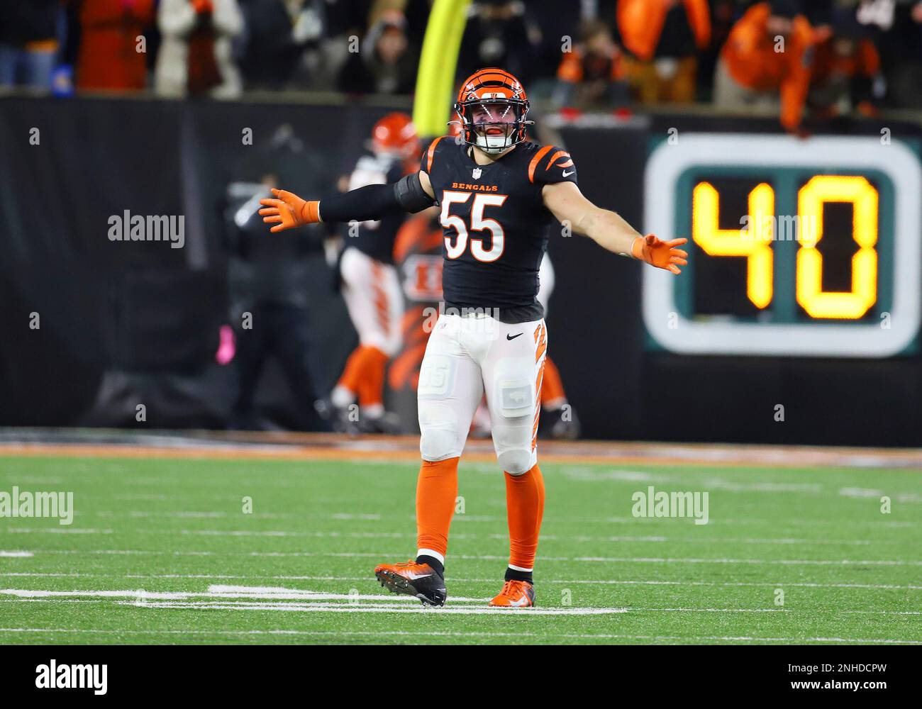 CINCINNATI, OH - JANUARY 15: Cincinnati Bengals linebacker Logan Wilson ...