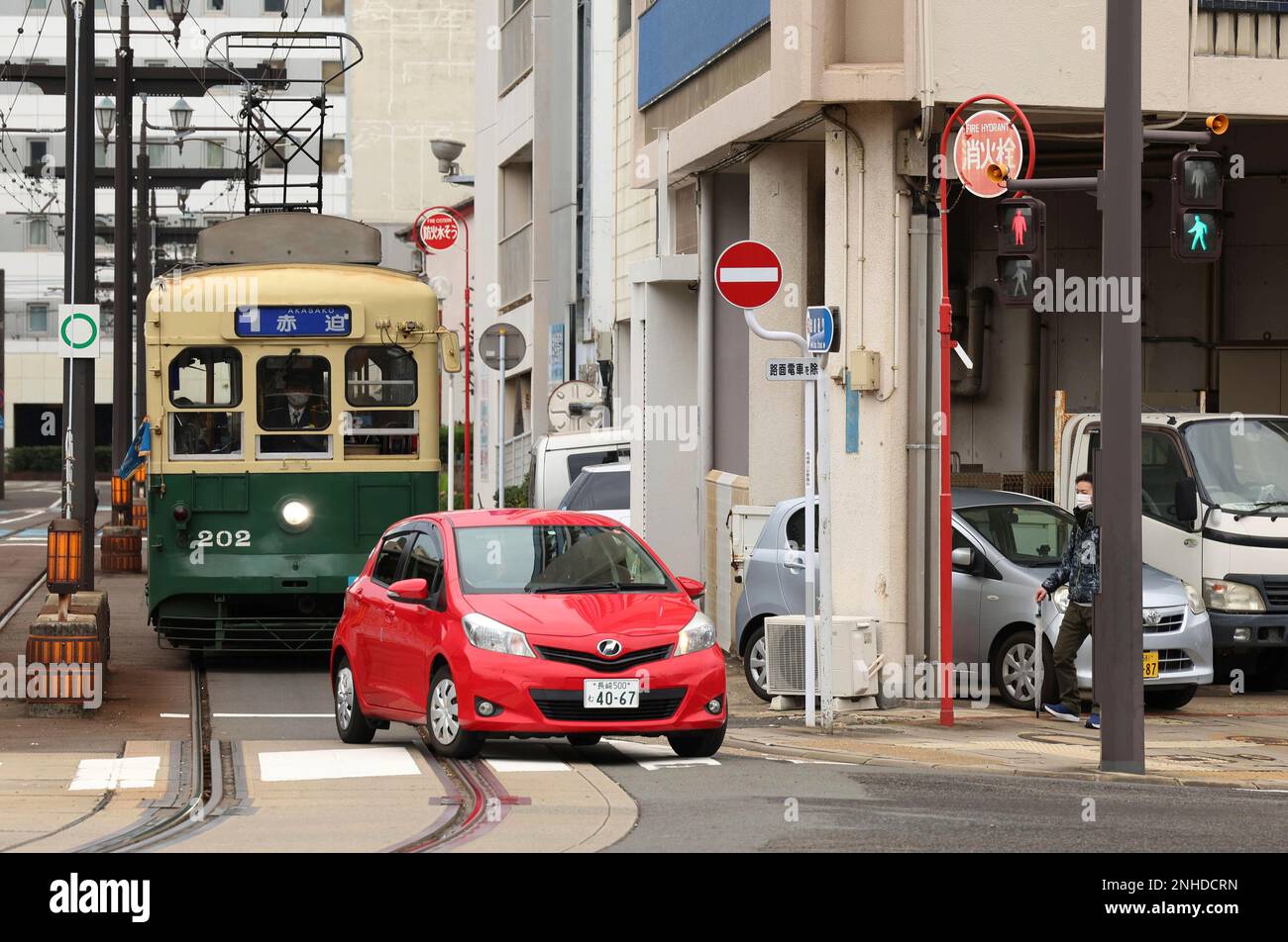 The Nagasaki Electric Tramway, a private tram system, operates surface ...