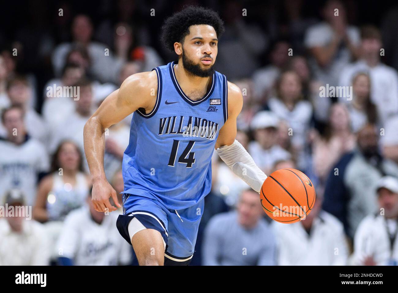 INDIANAPOLIS, IN - JANUARY 13: Villanova Wildcats guard Caleb Daniels ...