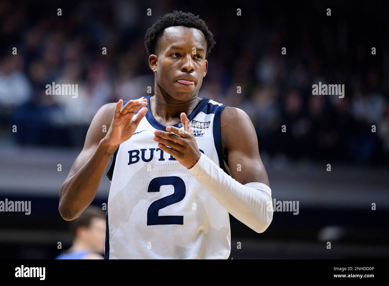 INDIANAPOLIS, IN - JANUARY 13: Butler Bulldogs guard Eric Hunter Jr (2 ...