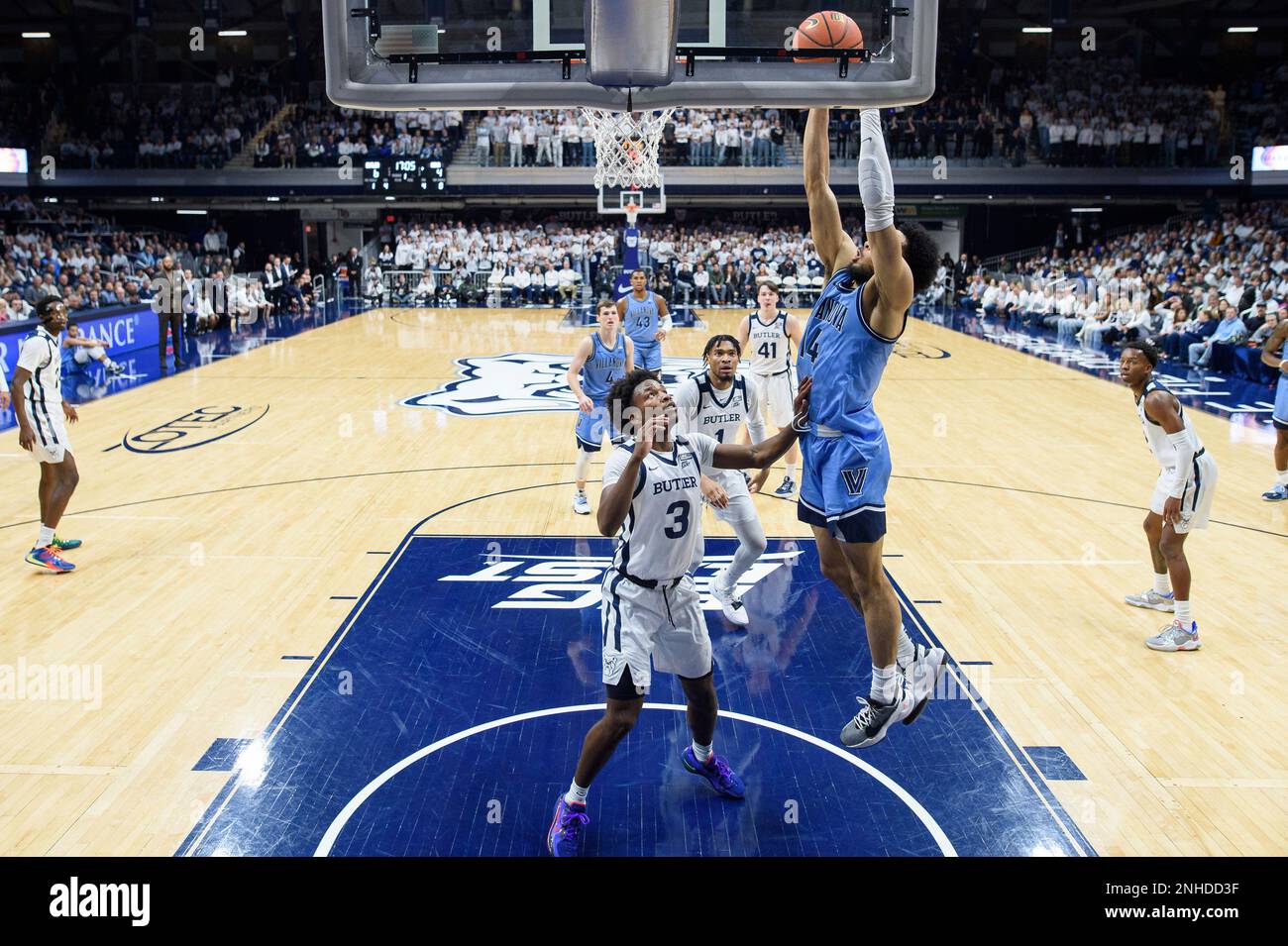 INDIANAPOLIS, IN - JANUARY 13: Villanova Wildcats guard Caleb Daniels ...