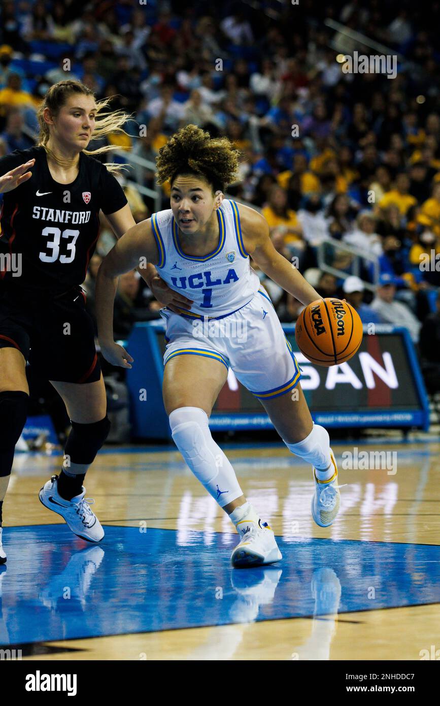 LOS ANGELES, CA - JANUARY 13: UCLA Bruins guard Kiki Rice (1) dribbles ...