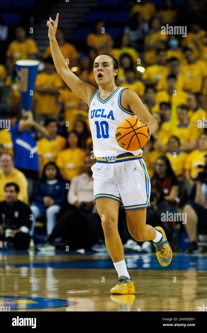 LOS ANGELES, CA - JANUARY 13: UCLA Bruins guard Gina Conti (10) signals ...