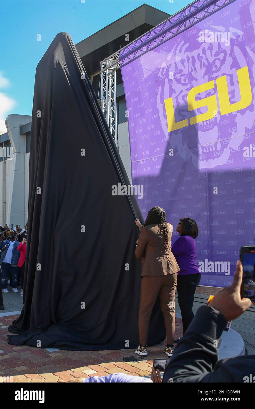 January 15, 2023: Seimone Augustus and her mom remove the tarp to show ...