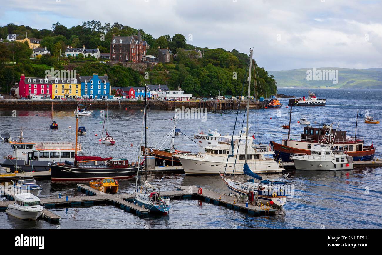 The famous colourful buildings of Tobermory, Isle of Mull, Scotland UK ...