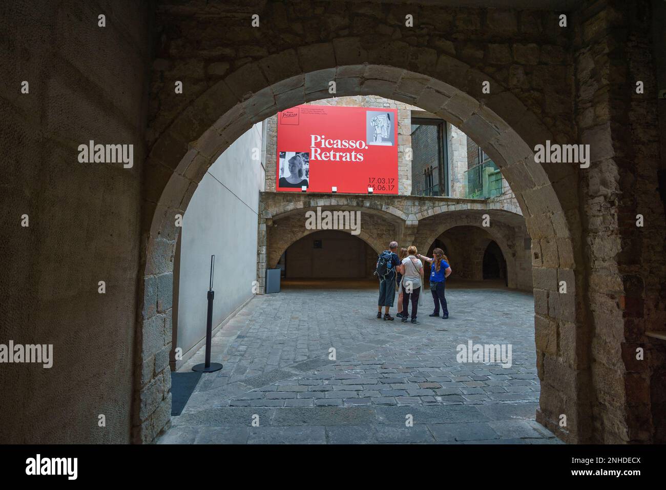 Panoramic view of the interior of Museu Picasso de Barcelona.The museum ...