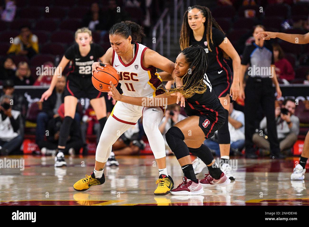 LOS ANGELES, CA - JANUARY 15: USC Trojans guard Destiny Littleton is ...
