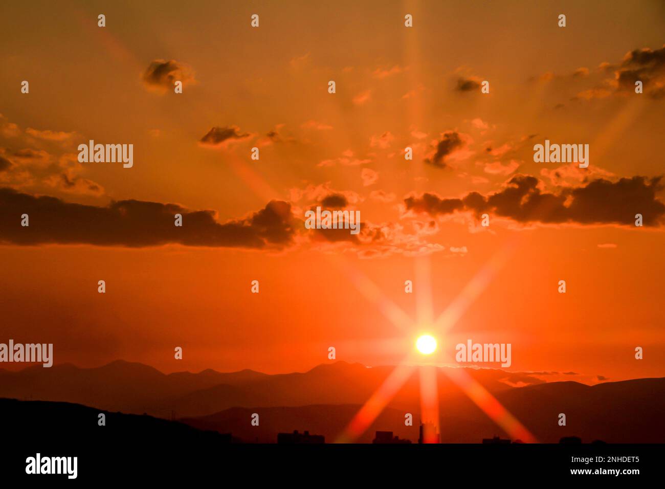 beautiful golden sunset sky landscape, natural background Stock Photo ...