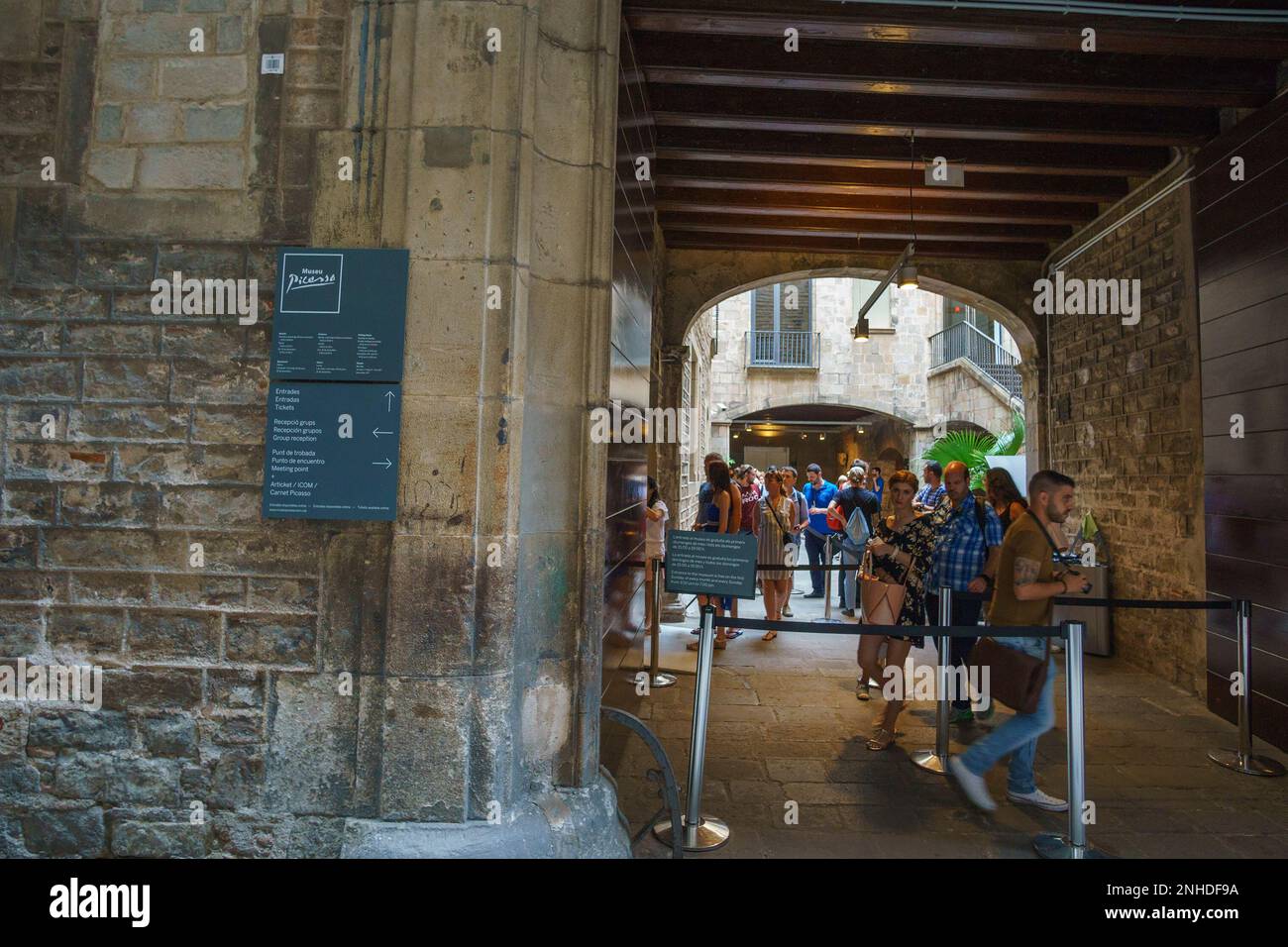 Panoramic view of the interior of Museu Picasso de Barcelona.The museum ...