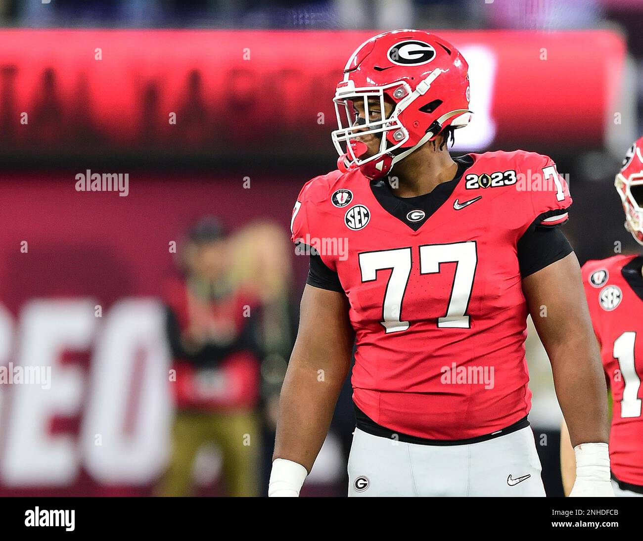 January 9, 2023 Inglewood, CA..Georgia Bulldogs offensive tackle (77 ...