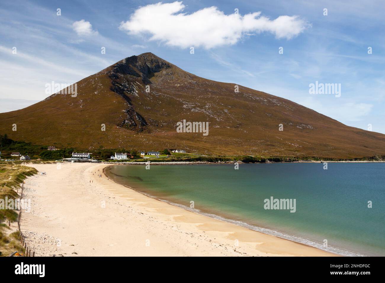 Slievemore mountain and Dugort beach on Achill island on the Wild ...