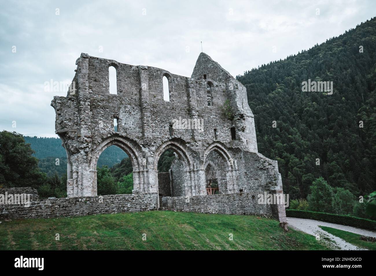 Aulps Abbey is a former Cistercian monastery, French Alps Stock Photo ...