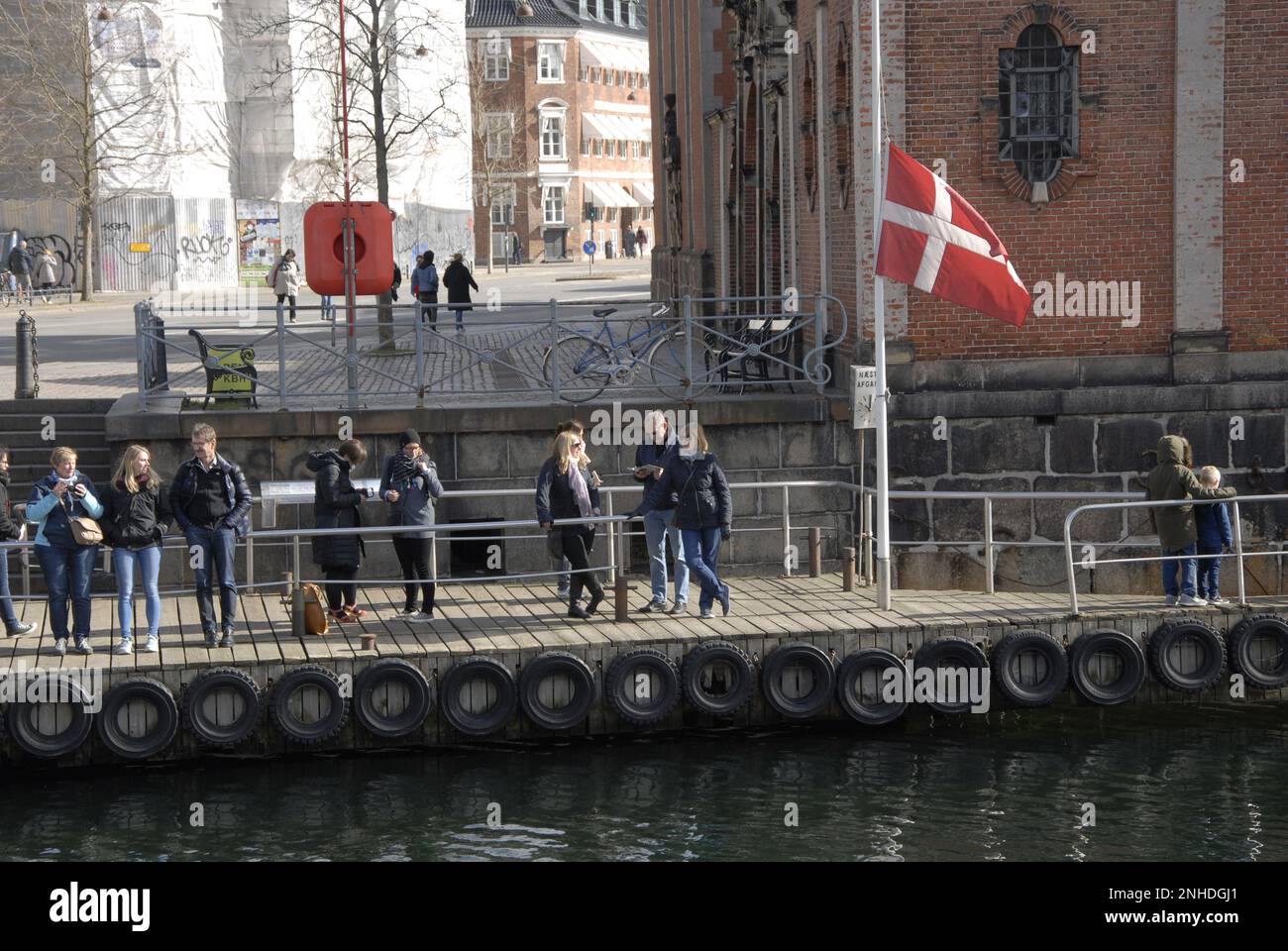 COPENHAGEN / DENMARK 09 April 2016 Today dannebrog in other danish flag ...