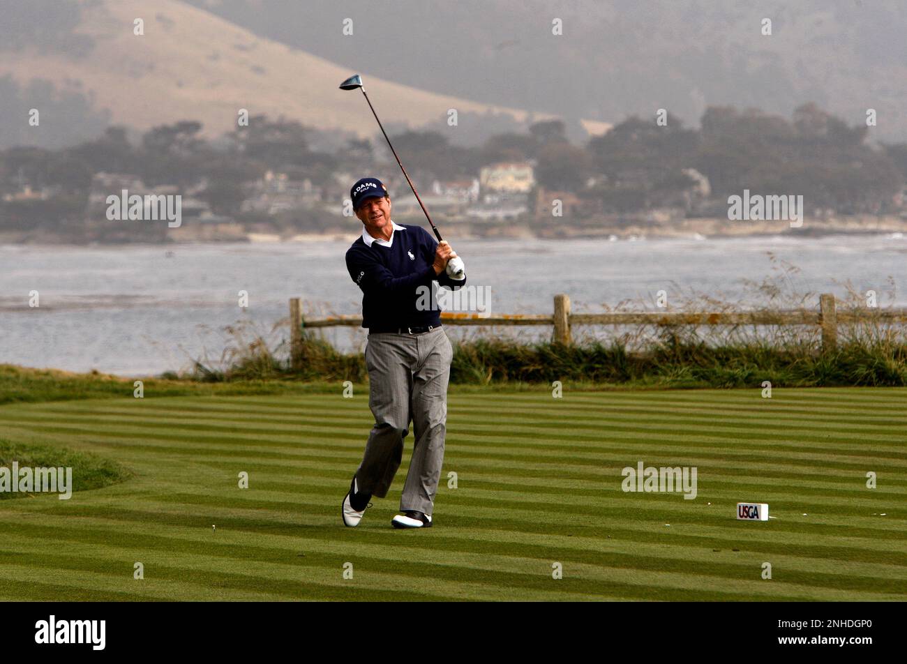 Tom Watson, tee shot on the 18th hole for what may be the last U.S ...