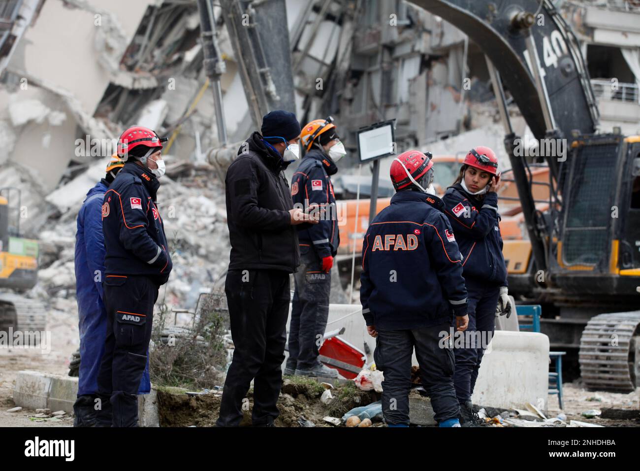 February 21, 2023, Antakya, Hatay province, Turkiye: Antakya, Turkiye. 21 February 2023. Police ...