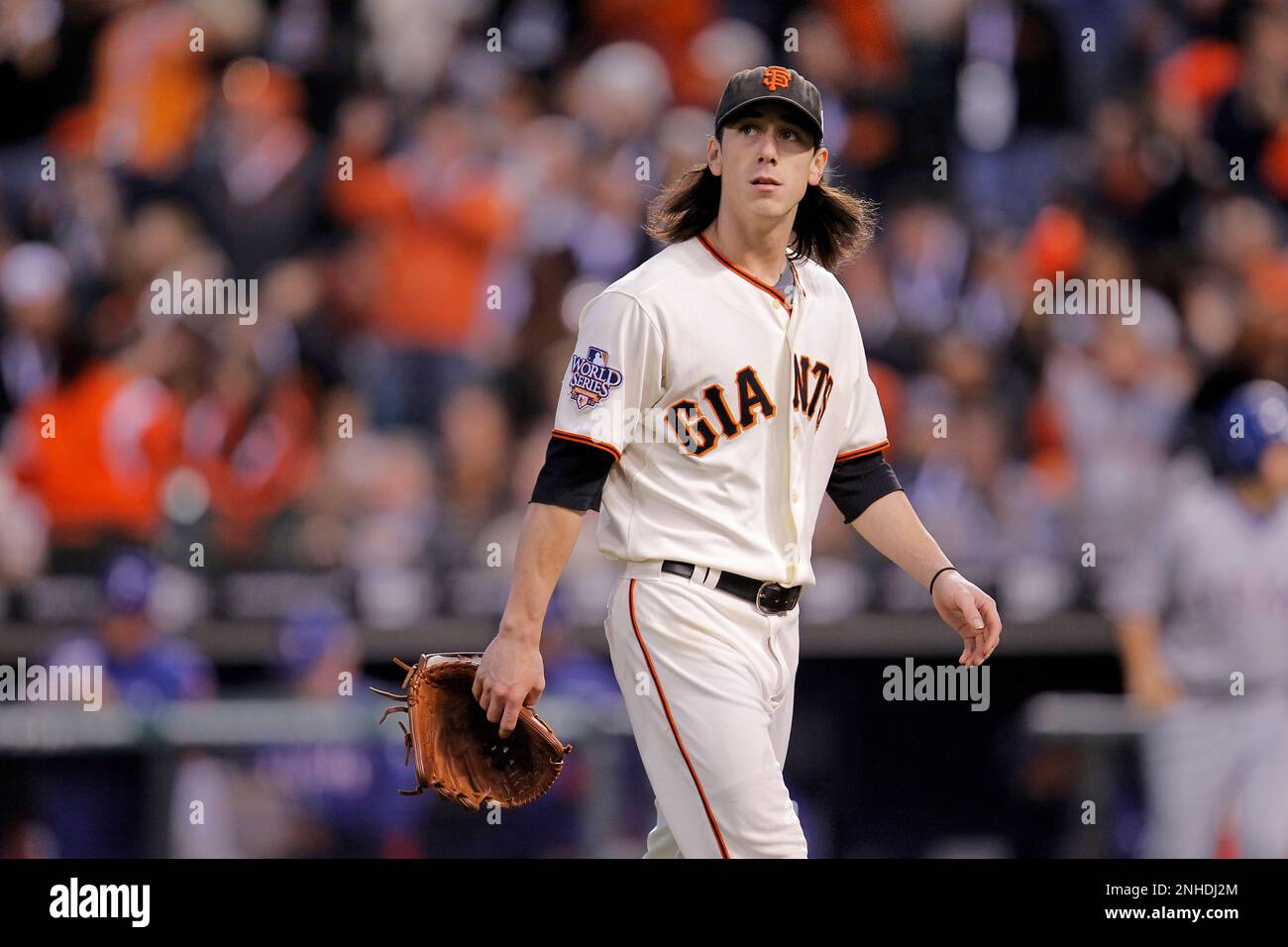 Giants Tim Lincecum closes out the fourth inning as the San Francisco ...