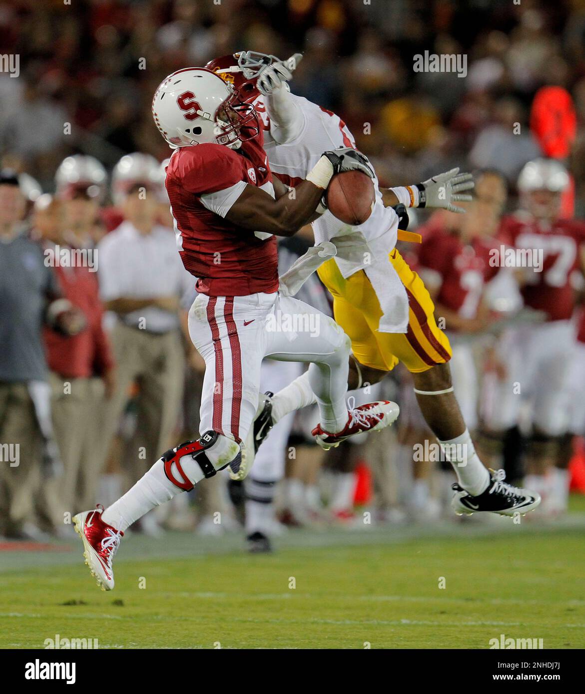 Stanford's Chris Owusu pulls in a 28-yard pass for a first down in the ...