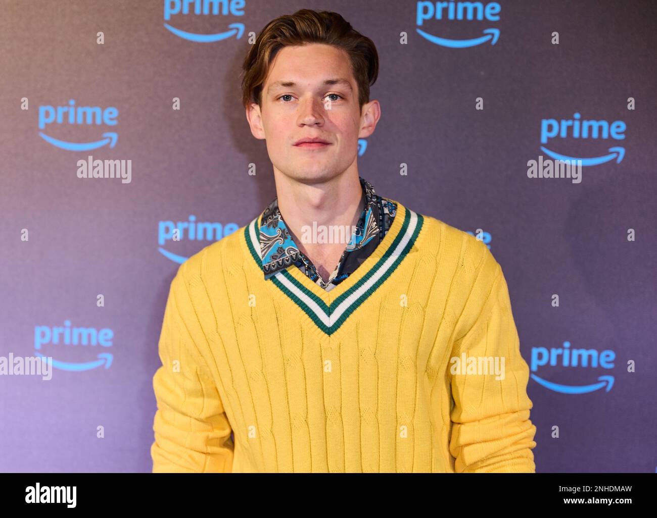 Berlin, Germany. 21st Feb, 2023. The German actor Damian Hardung comes ...