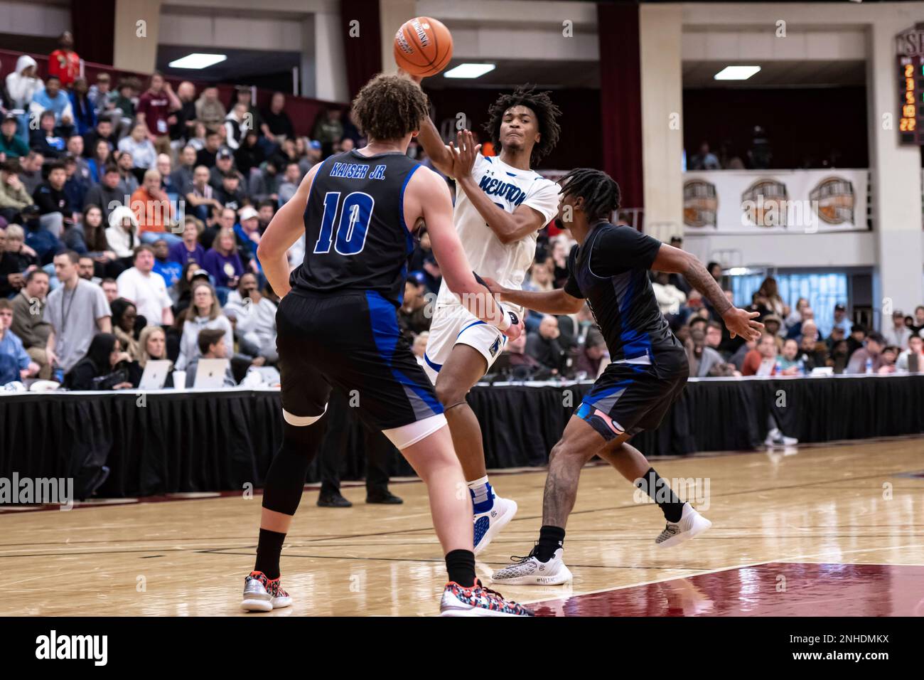 SPRINGFIELD, MA - JANUARY 14: Stephon Castle of Newton (2) passes the ...