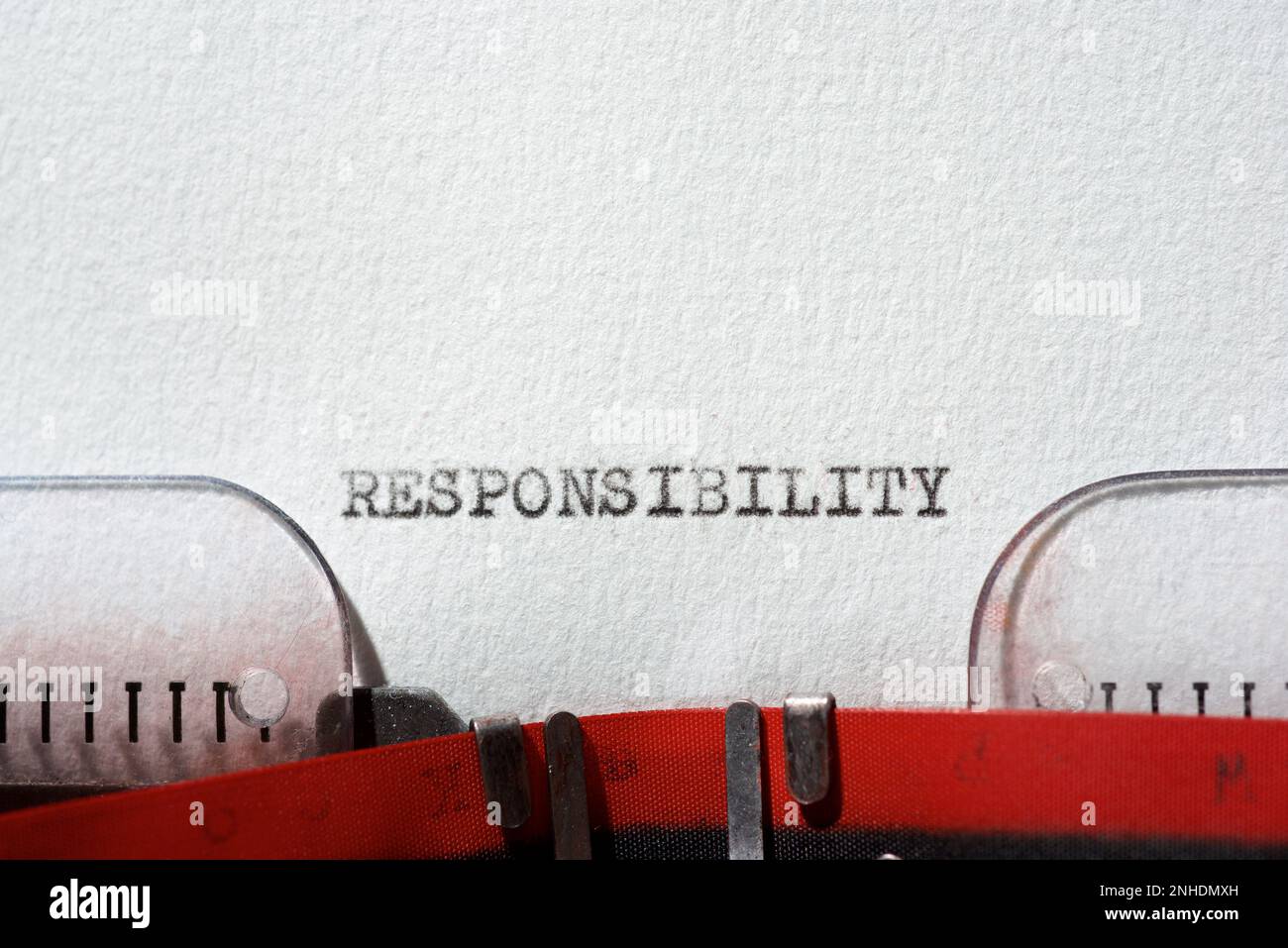 Responsibility word written with a typewriter Stock Photo - Alamy