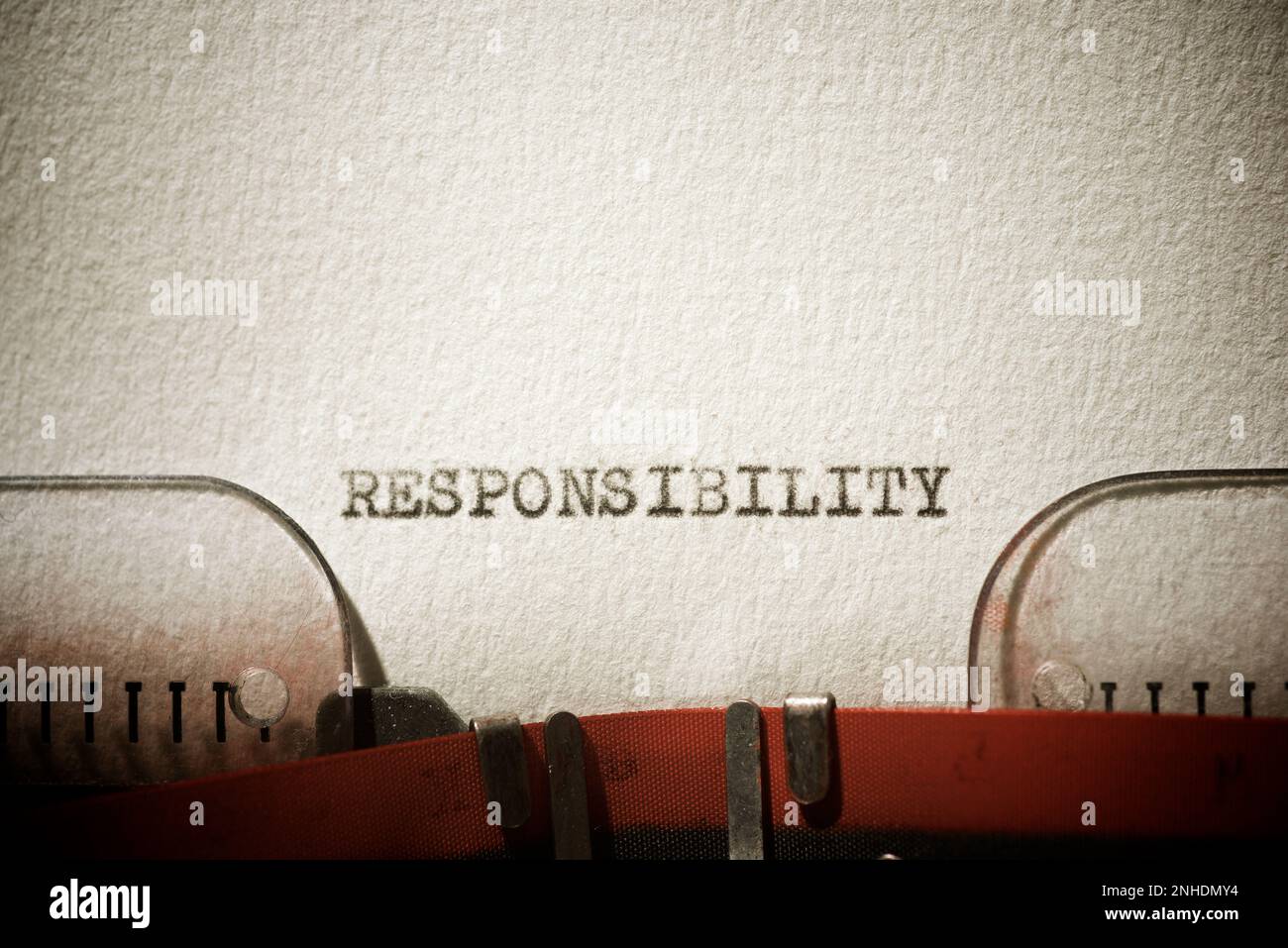 Responsibility word written with a typewriter Stock Photo - Alamy