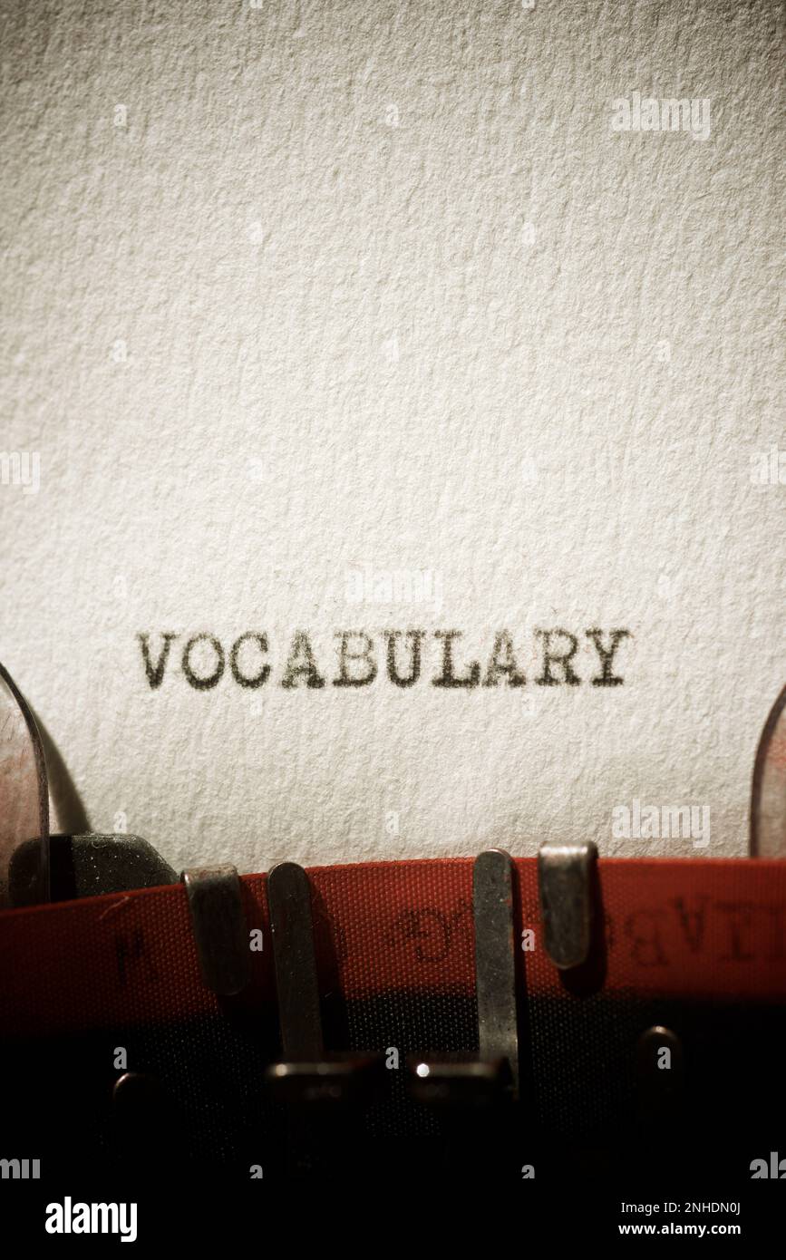 Vocabulary word written with a typewriter Stock Photo - Alamy