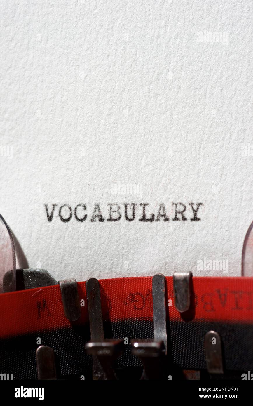 Vocabulary word written with a typewriter Stock Photo - Alamy