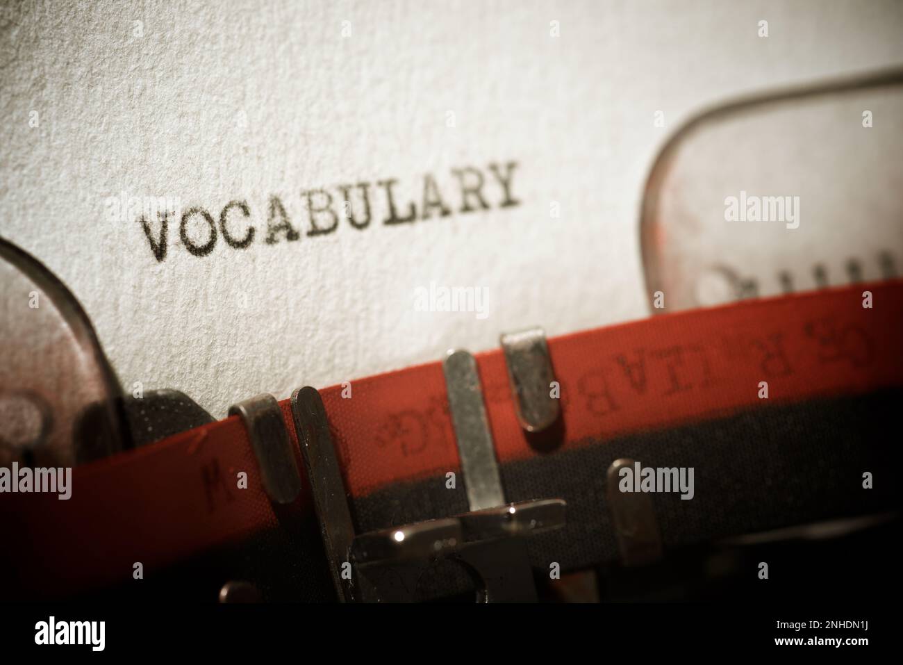 Vocabulary word written with a typewriter Stock Photo - Alamy