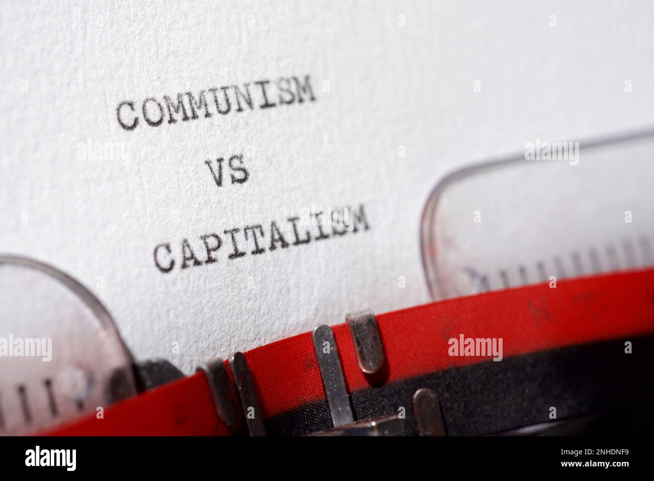 Communism vs capitalism text written with a typewriter Stock Photo - Alamy