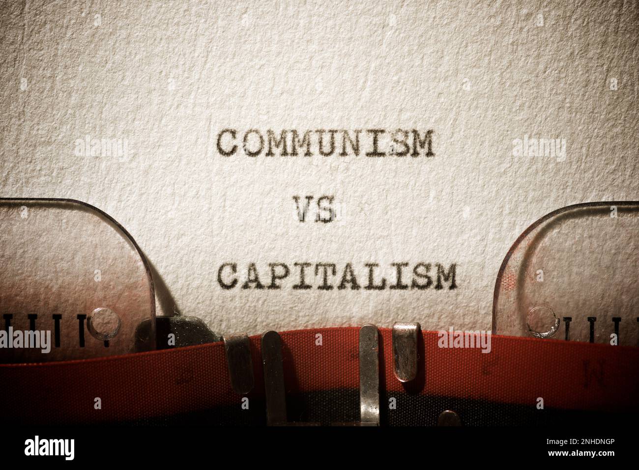 Communism vs capitalism text written with a typewriter Stock Photo - Alamy