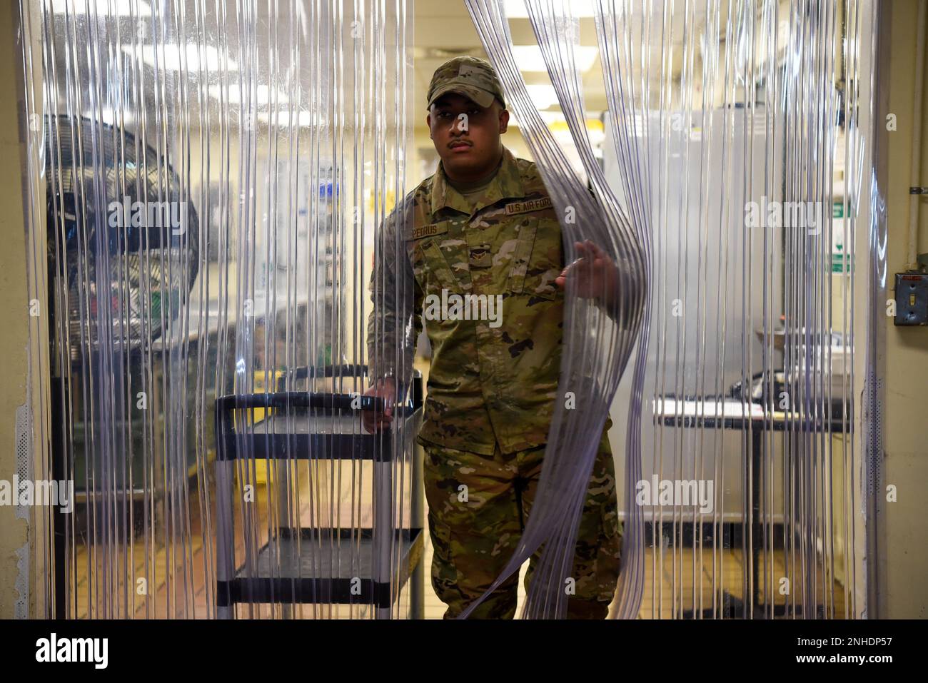U.S. Air Force Airman 1st Class Shawn Pedrus, food service member with ...