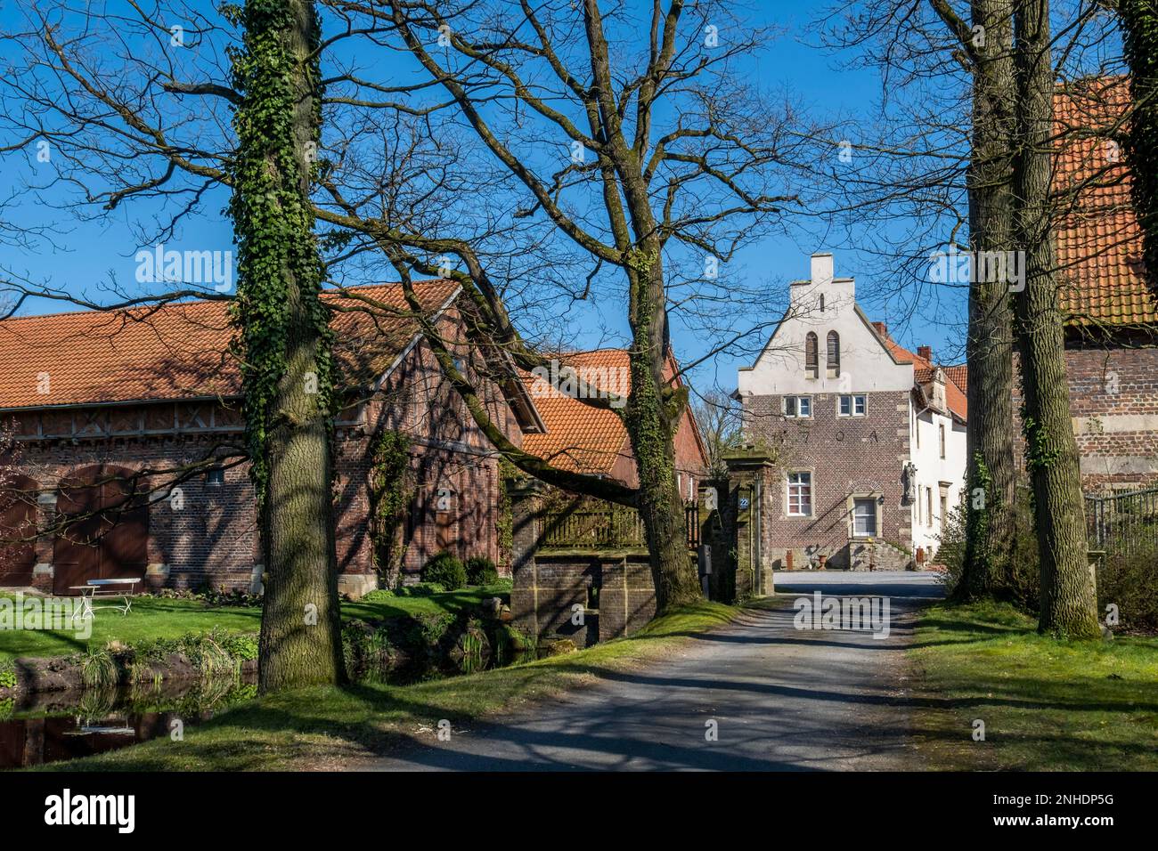 Hameren moated castle, photographed from the street Stock Photo - Alamy